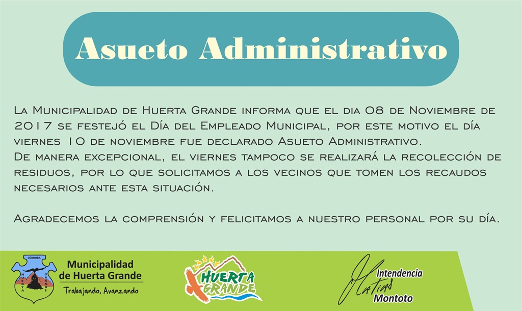 Asueto por el Día del Empleado Municipal